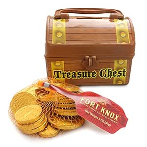 Amazon.com : Treasure Chest Chocolate Coins Easter Pirate Treasure Box ...