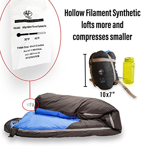 Outdoor Vitals OV-Light 35 Degree 3 Season Mummy Sleeping Bag ...