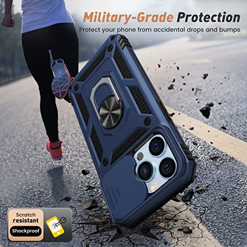 Goton Armor Case for iPhone 13 Pro Case with Slide Camera Cover & Kickstand, Heavy Duty Military ...