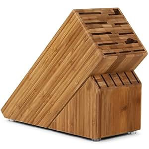 Amazon.com: Cutlery and More Universal Knife Block 17-slot Bamboo ...