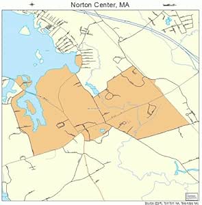 Amazon.com: Large Street & Road Map of Norton Center, Massachusetts MA ...