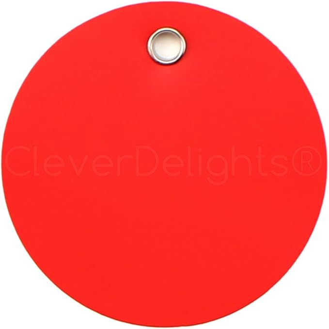 Amazon.com : 100 Pack - CleverDelights Red Plastic Tags - 3" Round ...