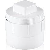 Amazon.com: 3" PVC Sewer Cleanout Adapter with Plug Pipe Fitting, PVC ...