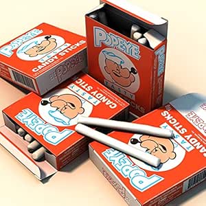 Retro Popeye Candy Cigarette Sticks 4 Pack (4 x 16g) Classic Smokes ...