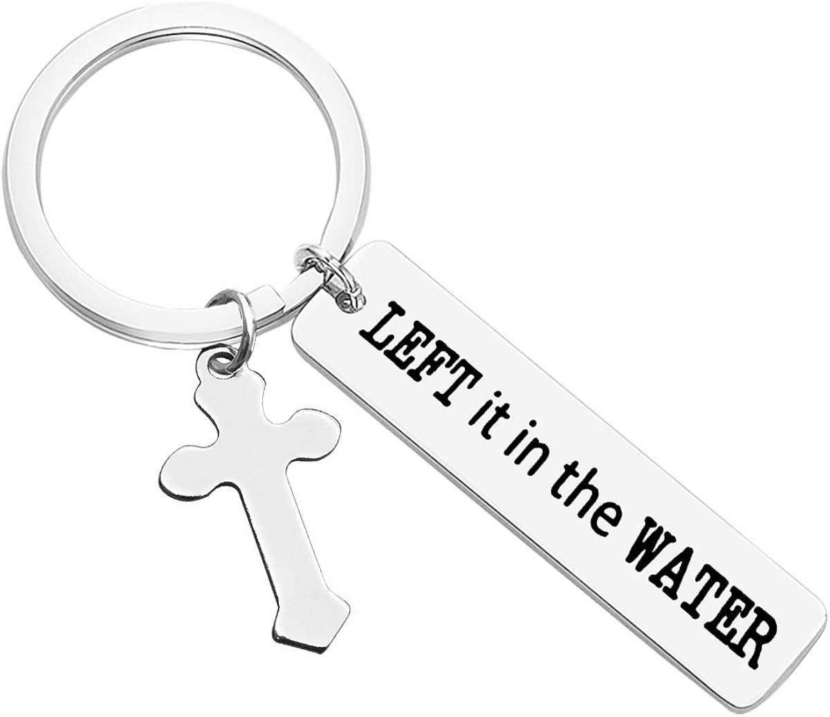 Amazon.com: Baptism Keychain Left It in The Water Keychains Christian ...