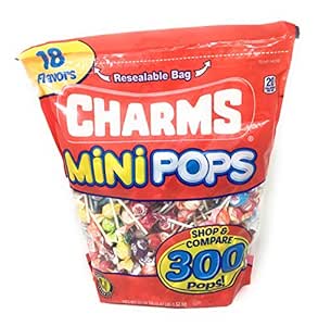 Amazon.com : Charms Minipops 18 Assorted Flavors 300 Mini Pops in a ...