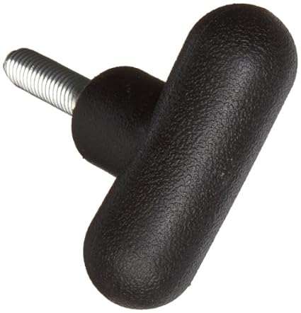 DimcoGray Black Thermoplastic T-Handle Wing Knob Female, Brass Insert: 5/16-18" Thread x 1/2 ...