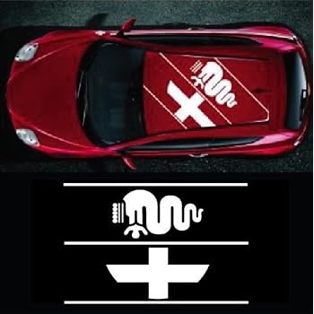 Amazon.com: Alfa Romeo snake Biscione decal bonnet 48cm (white): Automotive