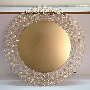 Amazon.com: Crystal Charger Plates for Wedding and Party (Gold ...