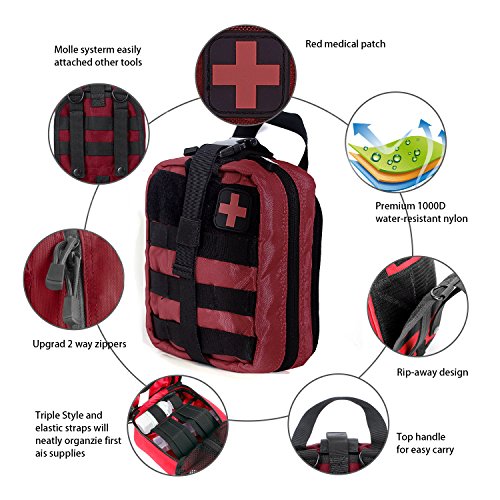 Compact Tactical MOLLE Rip-Away EMT Medical First Aid Utility Pouch ...