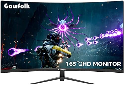 Gawfolk Curved Gaming Monitor, 27 Inch 165Hz / 144Hz 2K QHD 1440P ...