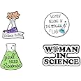 Amazon.com: Women In Science Brooch Science Is Life Enamel Pin Flask ...