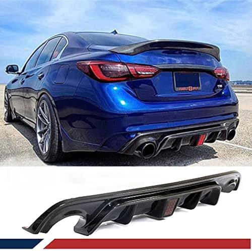 JC SPORTLINE Carbon Fiber Rear Bumper Fits for Infiniti Q50 Q50S Base ...