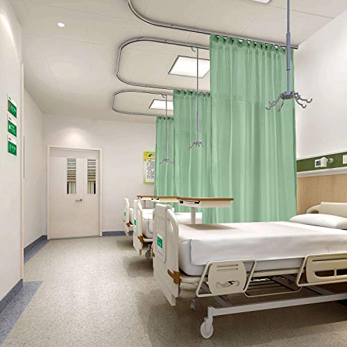 ChadMade 12ft Wide x 8ft Tall Hospital Curtain with Flat Hooks for ...