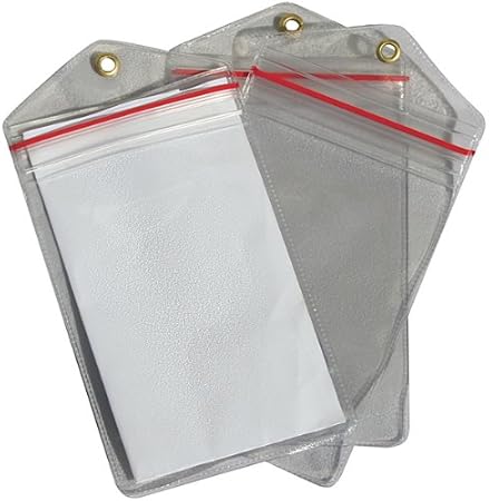 Amazon.com : Job Card Holder Pvc Zip Closure 93x190mm With Large Brass ...