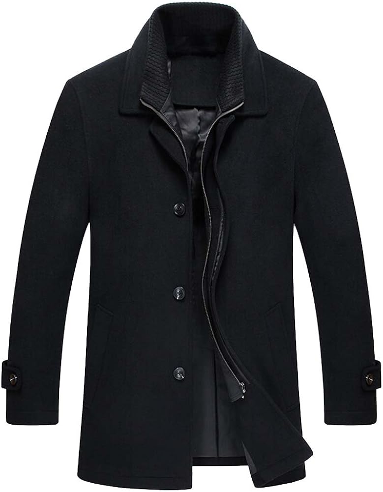 win8fong Veste d'hiver en laine pour homme Casual plaids et Tweeds ...