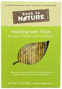 Amazon.com: Back To Nature Non GMO, Multigrain Flax Seeded Flatbread Crackers, 5.5 ounce (Pack of 6)