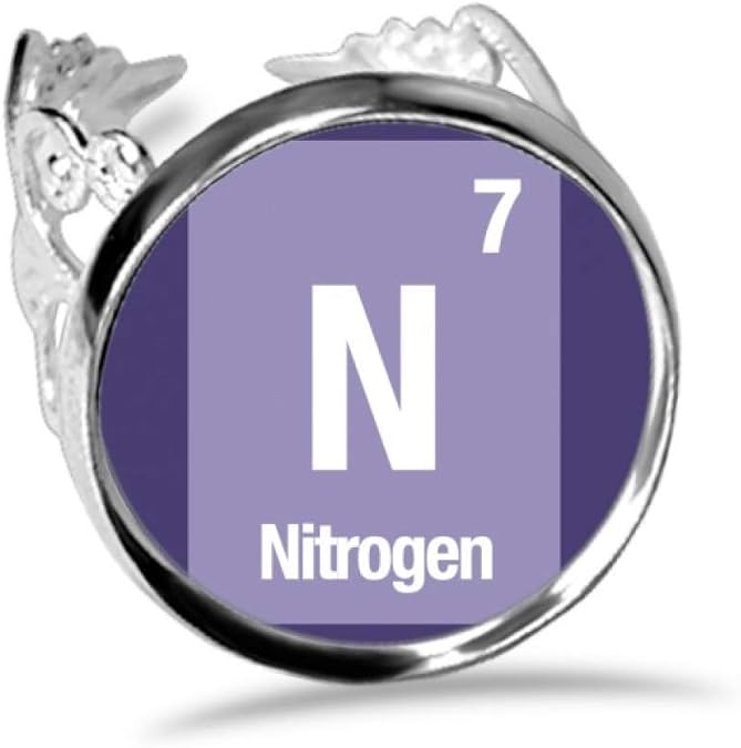 N Nitrogen Chemical Element Science Ring Adjustable Love Wedding ...