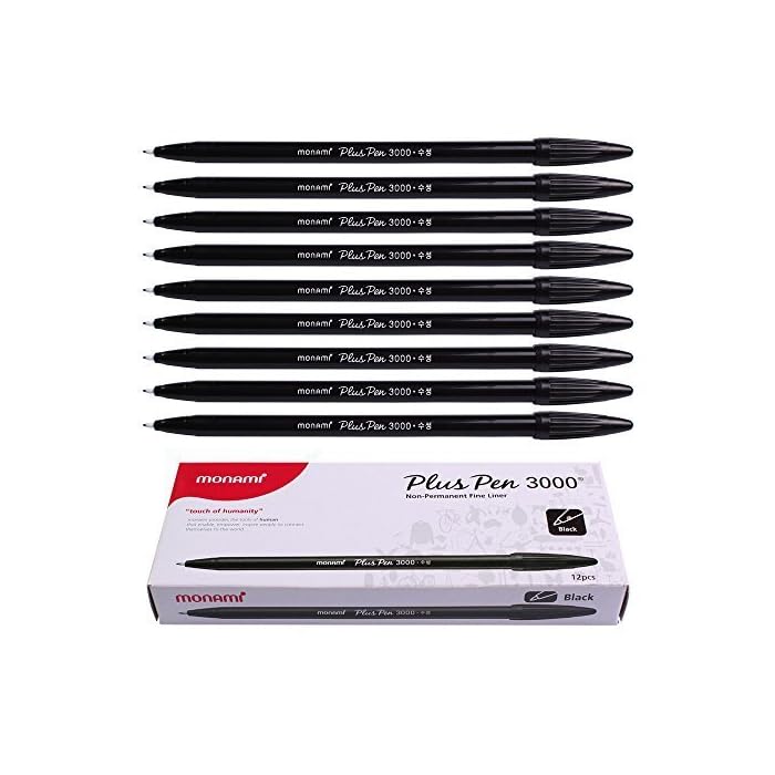 Buy Monami Plus 3000 Office Sign Pen Felt Tip Water Based Ink Color Pen ...