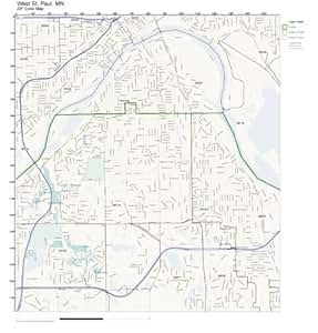 Amazon.com: ZIP Code Wall Map of West St. Paul, MN ZIP Code Map ...
