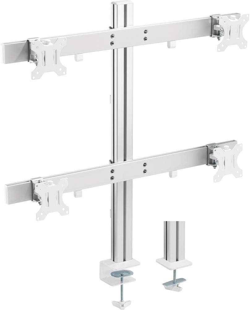 InLine® Alumium Monitor Desk Mount for 4 Monitors up to 32 Inches 8 kg ...
