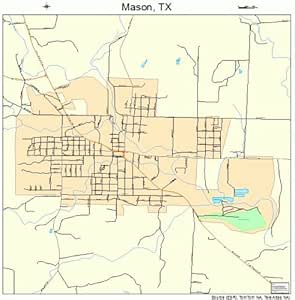 Amazon.com: Large Street & Road Map of Mason, Texas TX - Printed poster ...