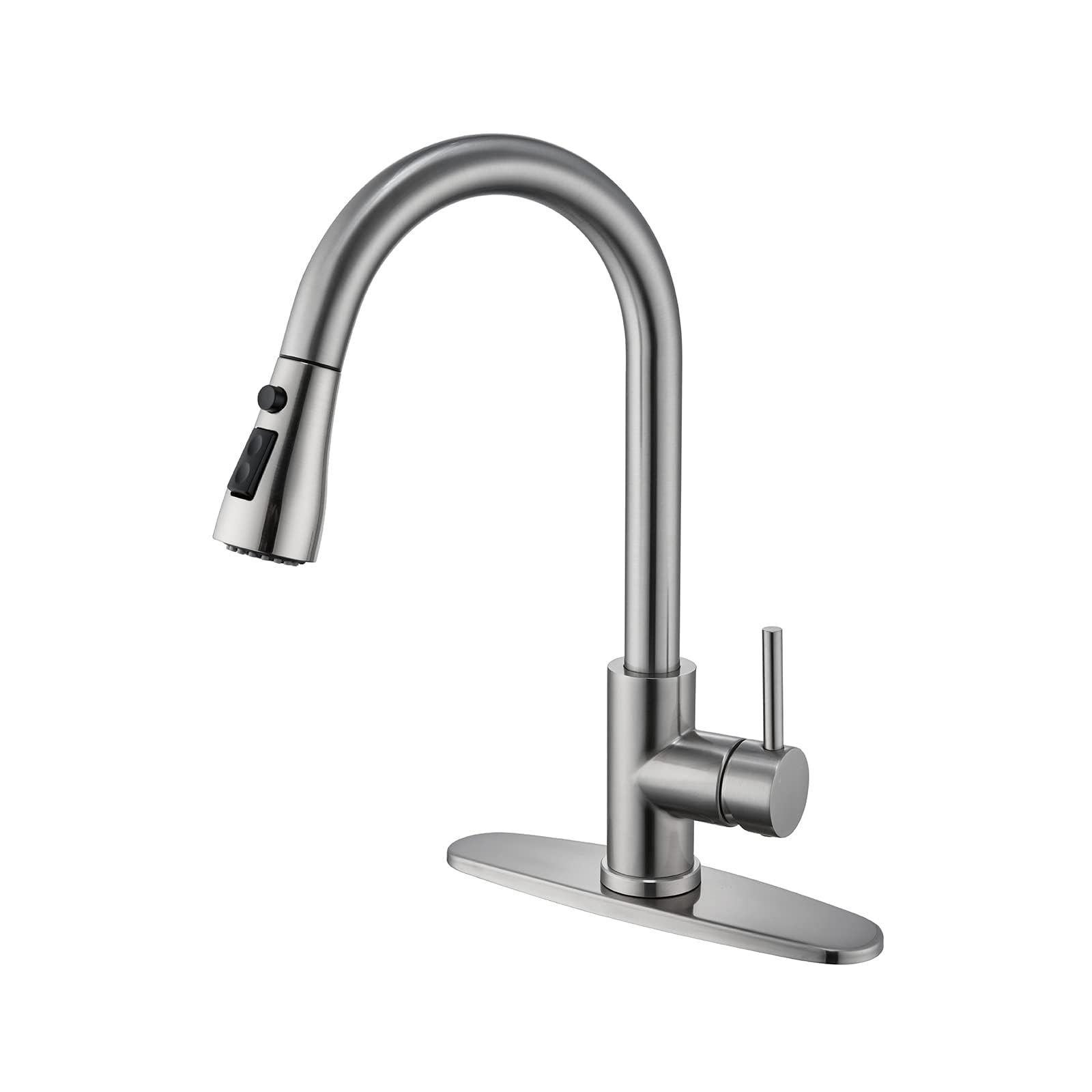 Single Handle High Arc Matte Gray Pull Out Kitchen Faucet,Single Handle ...