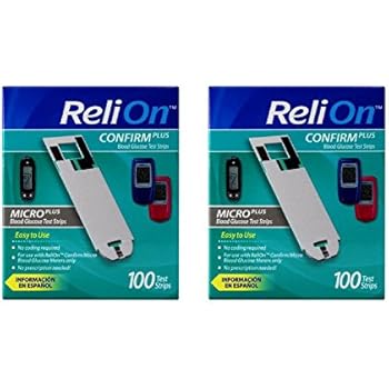 Amazon.com: ReliOn Confirm/Micro Blood Glucose Test Strips, 100 Ct (2 ...