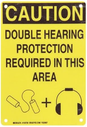 Brady 105728 Premium Fiberglass Ear Protection Sign, 10" X 7", Legend ...