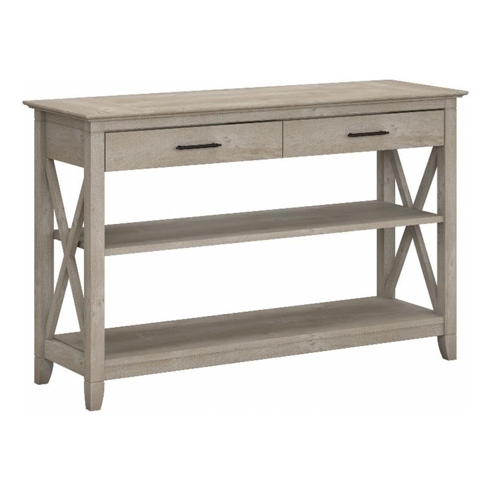 Bush Furniture Key West Console Table with Drawers and Shelves in ...
