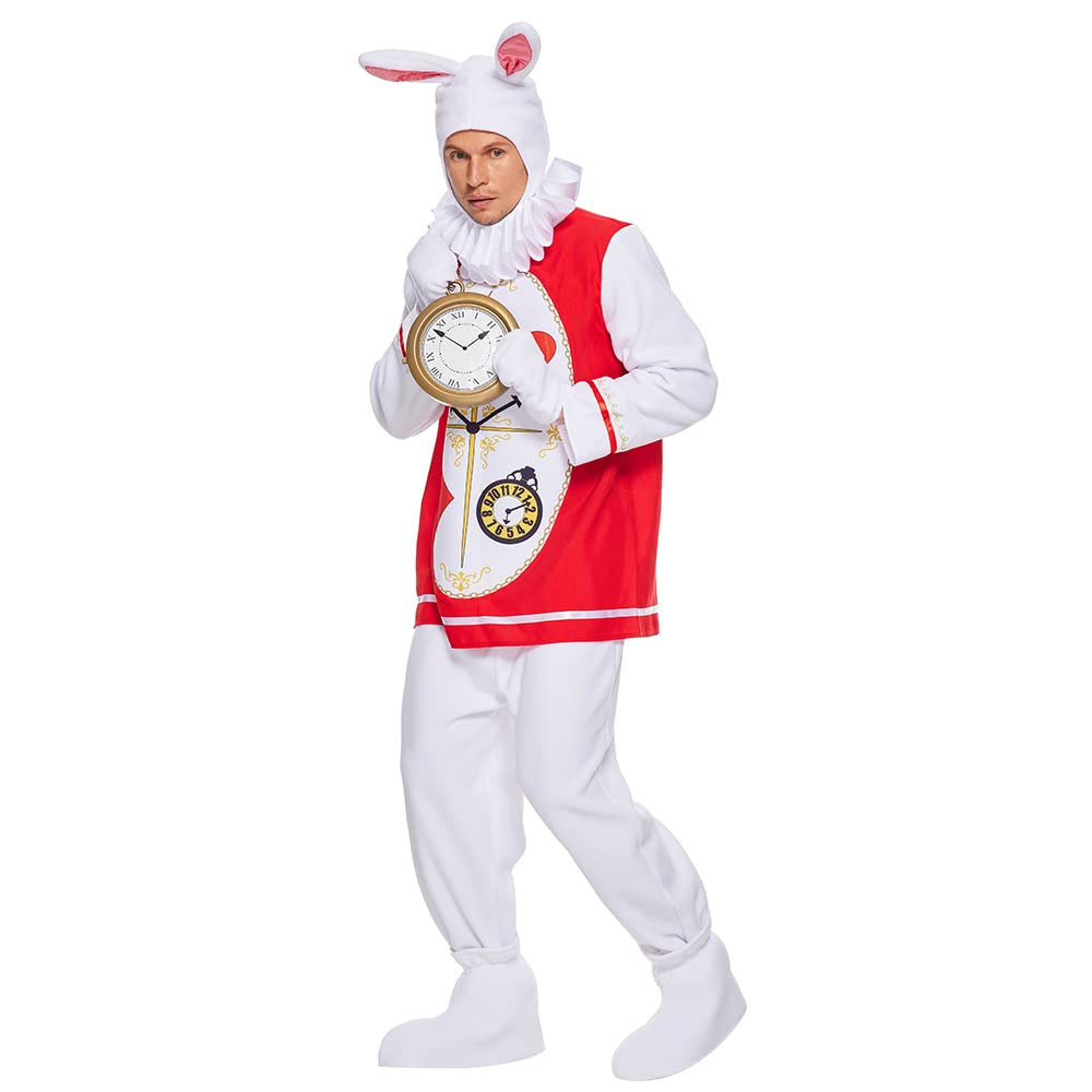 Megartico Halloween Adult Alice White Rabbit Costumes Men Fantasy White ...