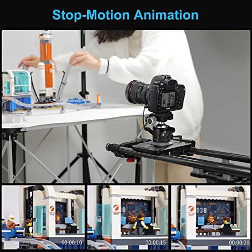 GVM Motorized Camera Slider, 2-Axis 31'' Carbon Fiber Track Rail ...