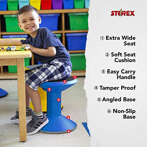 Storex Wiggle Stool, Adjustable Height 12”, 14”, 16”, or 18” for Active ...