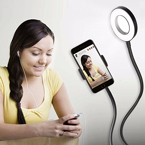 Sokani Selfie Ring Light with Cell Phone Holder and Stand Bracket for ...