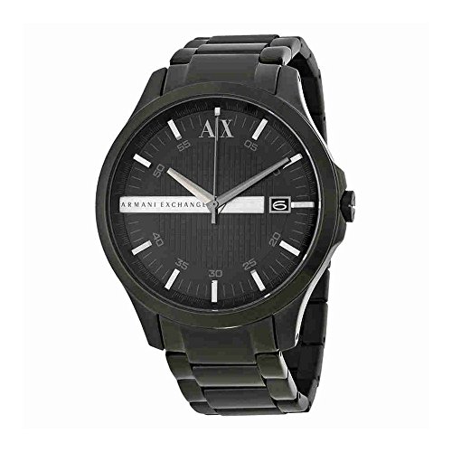 Armani Exchange Hampton Black Dial Black Ion-plated Mens Watch - Want ...
