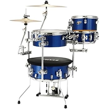 Amazon.com: GP Percussion GP75MB Cocktail Drum Set (Midnight Blue ...