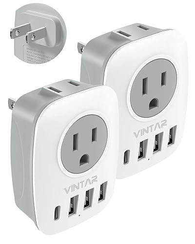 US to Japan Plug Adapter, VINTAR Japan Power Adapter with 2 AC Outlets ...