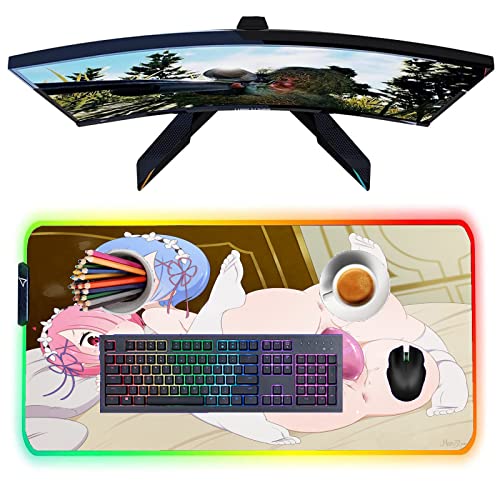 Mouse Pads Sexy Anime Girl Butt Mouse Pad RGB LED Game Mouse Pad XXL ...