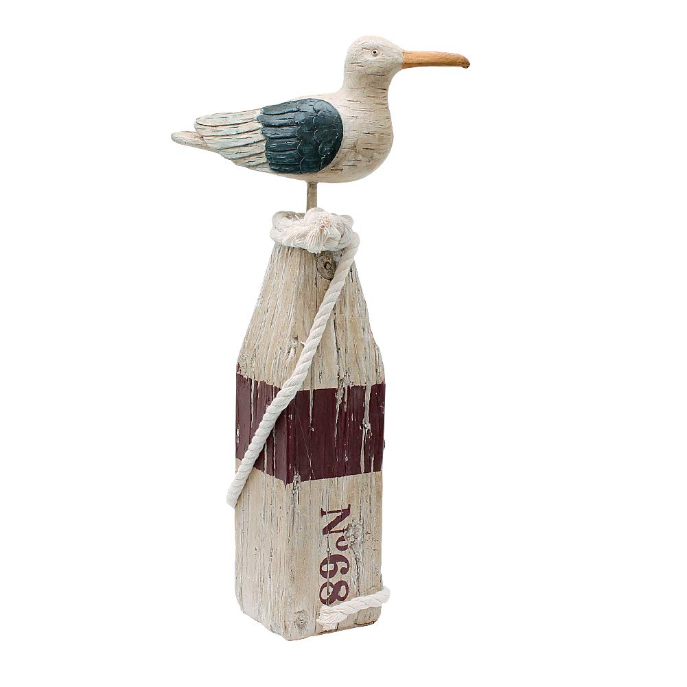 WHY Decor Seagull Figurine Sea Bird Statue Coastal Bird Figurines for ...