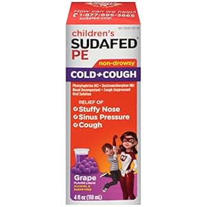 Amazon.com: Children's Sudafed PE Cold + Cough, Cold Medicine & Nasal ...