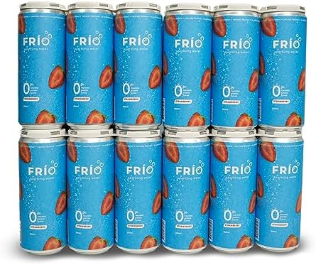 Frio Strawberry Sparkling Water - 24 Pack x 330ml - 0 Sugar, 0 Calories, No Artificial Sweetener ...