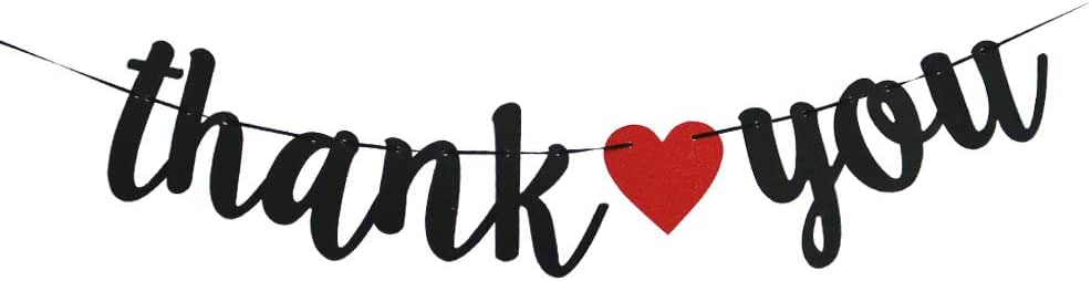 Amazon.com: Thank You Banner,Black Glitter Decor for Wedding Bridal ...