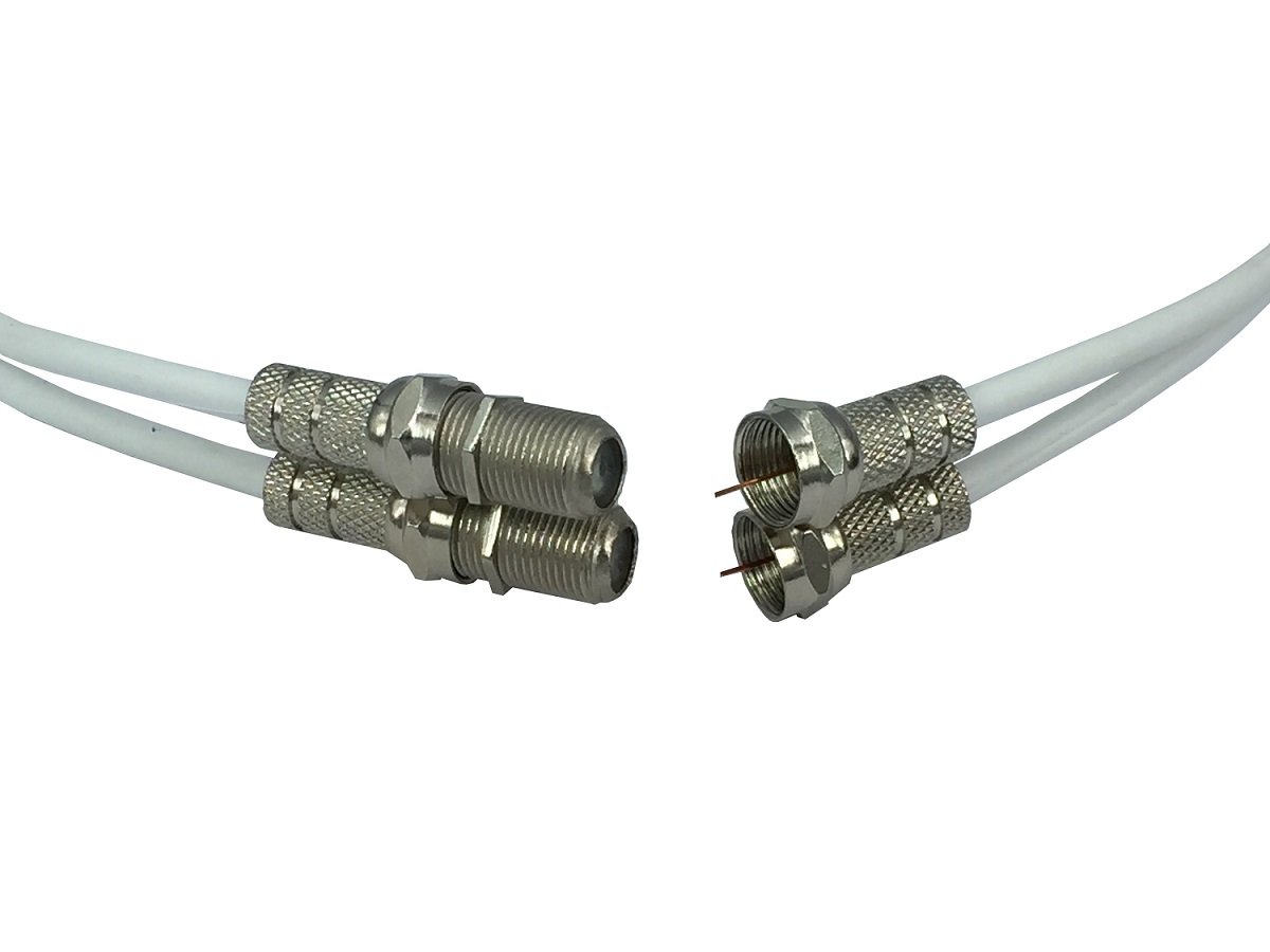 5 m blanco bifilar Cable coaxial de electrosmart F de enchufes y ...