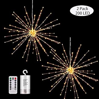 Amazon.com : 2 Pack Hanging Decor Lights, 200 Led Battery Powered Fairy ...