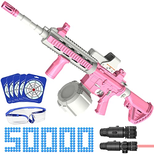 Large Splatter Ball Electric Blaster Pink M416 with Goggles and 50,000 ...