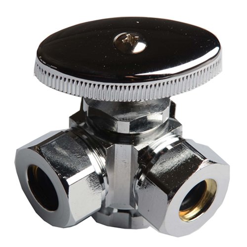 Three Way Angle Stop 1/2”FIP x 3/8”S.J. x 3/8”OD.: Faucet And Valve ...