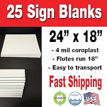 Amazon.com: 25 Coroplast Sign Blanks (18x24): Industrial & Scientific