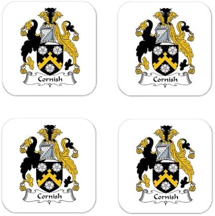 Amazon.com: Cornish Family Crest Square Coasters Coat of Arms Coasters ...