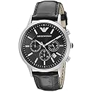 Amazon.com: Emporio Armani Men's AR2447 Dress Black Leather Watch ...