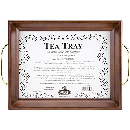 Sudberry House (1-Pack) Mahogany Tea Tray 10 inch x 13 inch Design Area ...